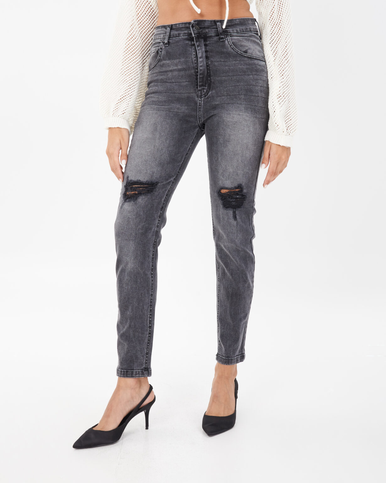 Pantalón Jean Mom Logan Gris – Vertu Jeans