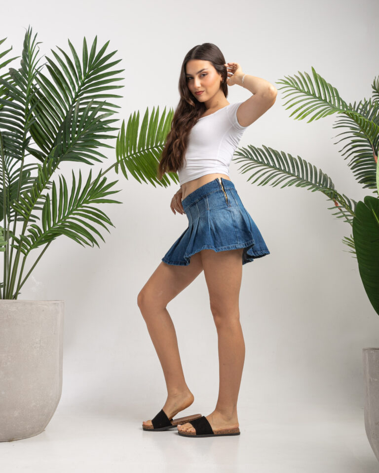 Pollera Jean Mini Maat Azul – Vertu Jeans