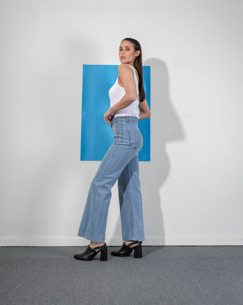 Pantalón Jean Recto Lana Celeste Vertu Jeans