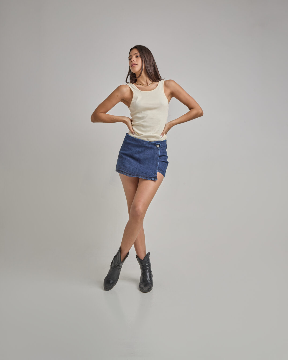 Short Pollera Mini Jean Paul Azul – Vertu Jeans